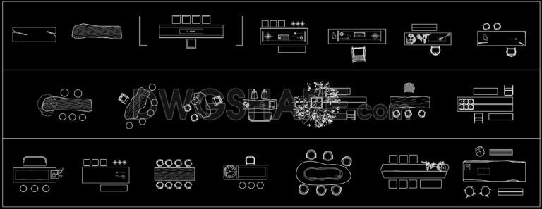 269. Download CAD blocks of various kitchen island floor plans