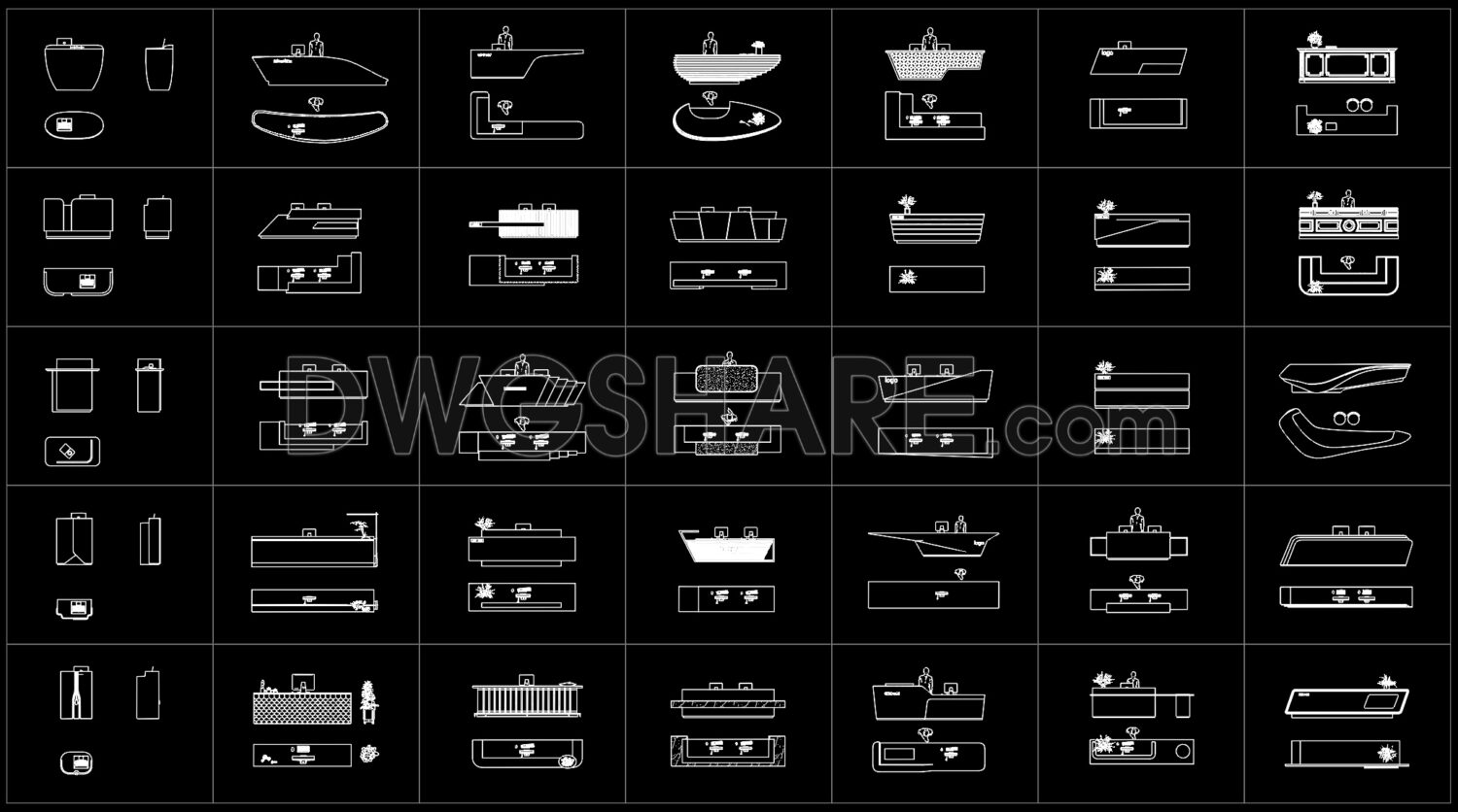273. Download CAD blocks of reception desks, service counters, and ...