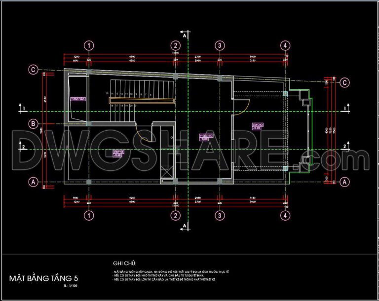 279. CAD design drawings for a 5-story townhouse with dimensions of 5 ...
