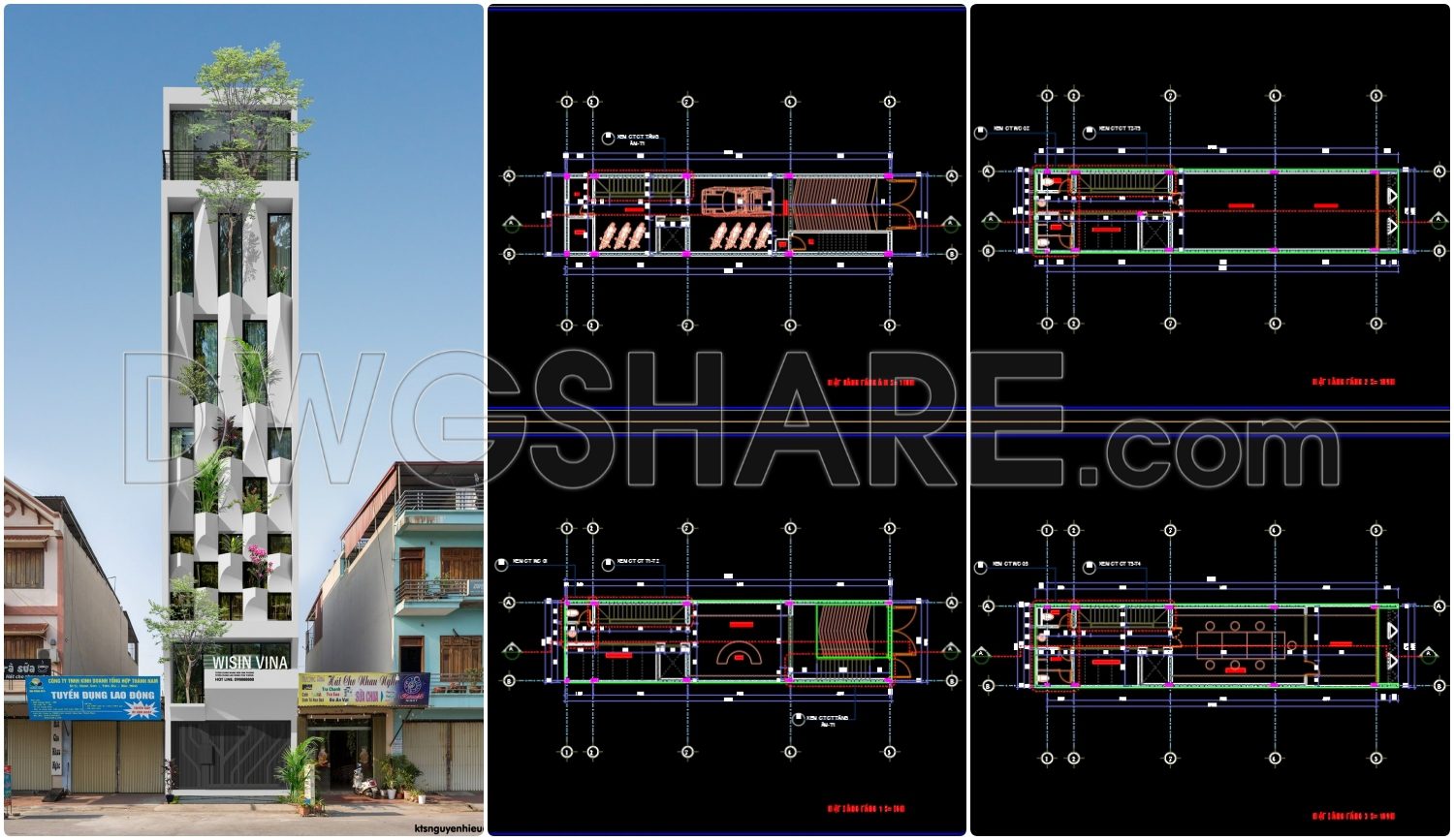 383. CAD drawings of the floor plan, elevation, and cross-sections of ...