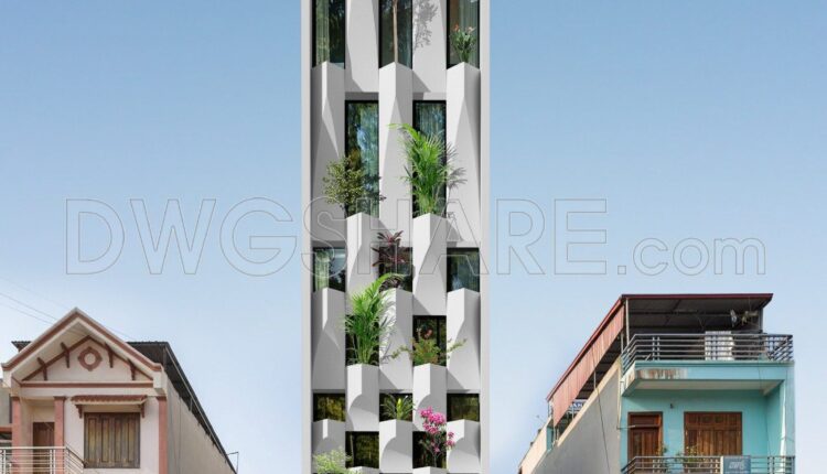 383. CAD drawings of the floor plan, elevation, and cross-sections of ...