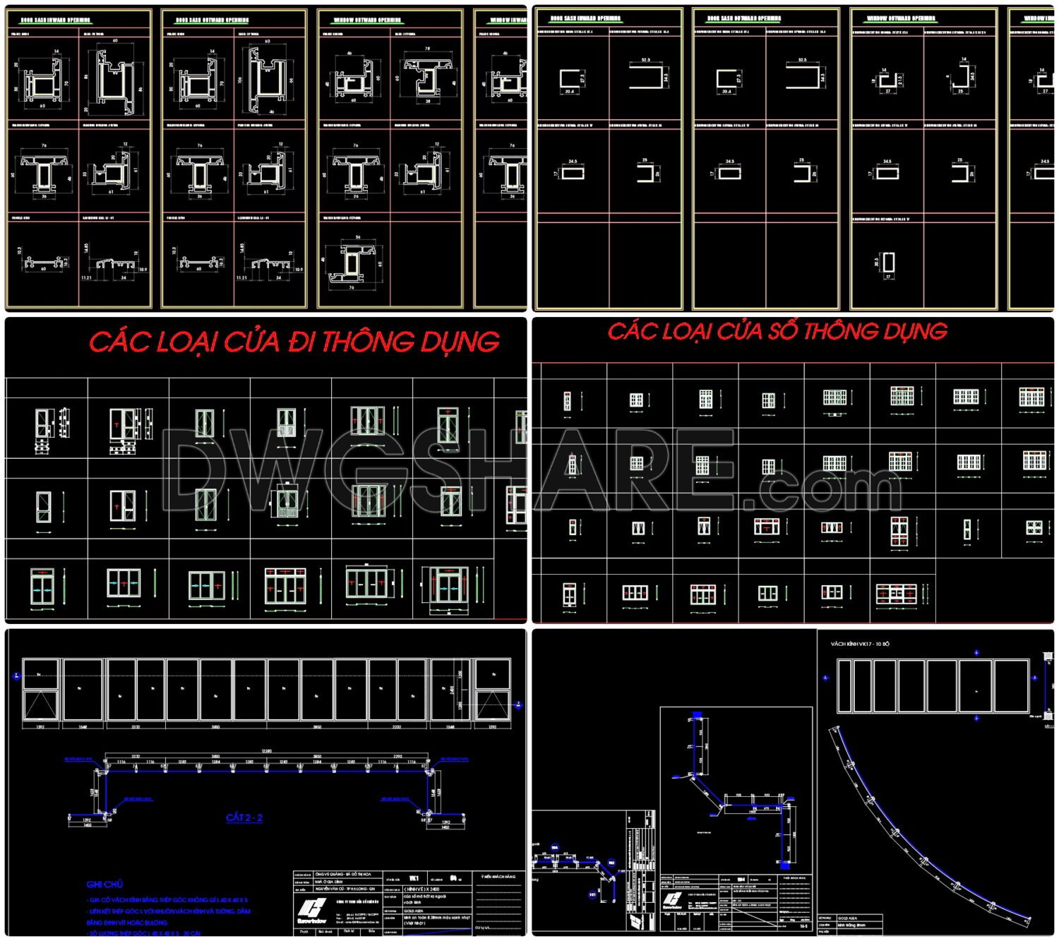525. Download the CAD library of 22 door and window drawings from Euro ...