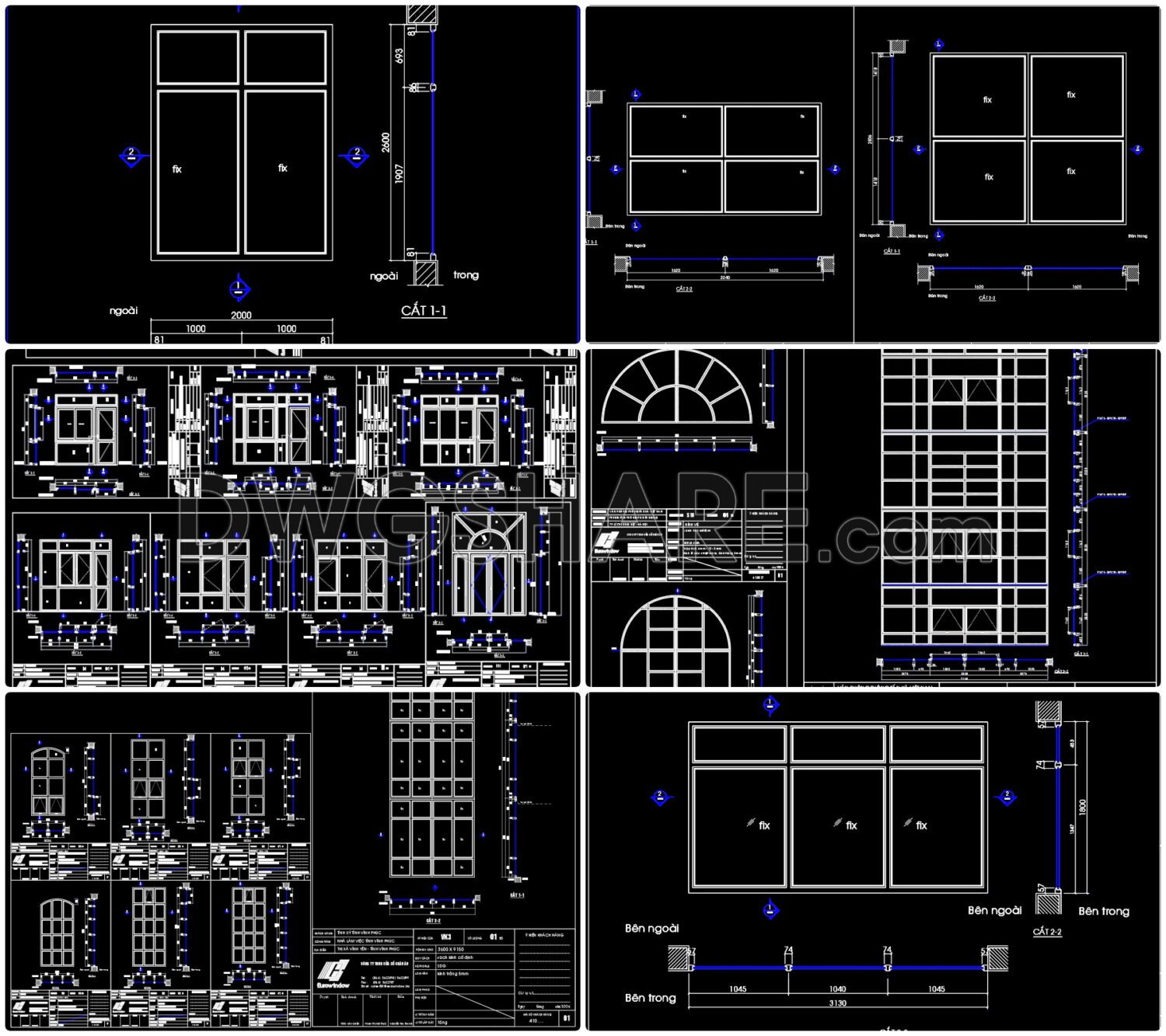 525. Download the CAD library of 22 door and window drawings from Euro ...