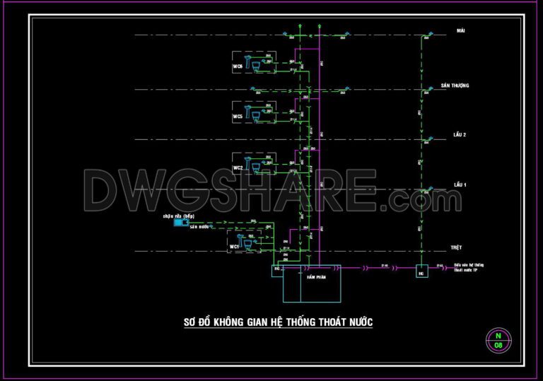 60. CAD drawings detailing the design of water supply and drainage ...