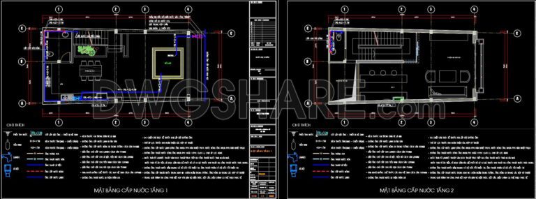 62. Detailed CAD design drawings for the water supply system in a 5 ...