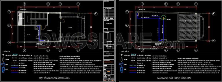 62. Detailed CAD design drawings for the water supply system in a 5 ...