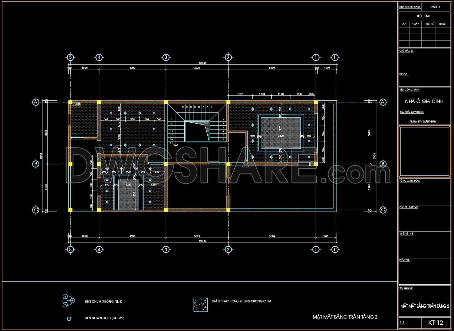 73. Detailed CAD drawings for the ceiling layout design of a 2-story ...