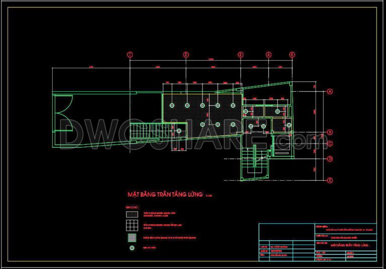 76. Detailed CAD drawings for the ceiling layout design of a 5-story ...