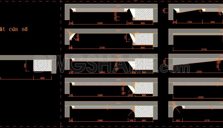 97. CAD drawings of various gypsum ceiling cross-sections and recessed ...