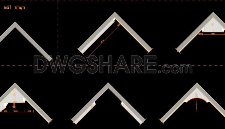 97. CAD drawings of various gypsum ceiling cross-sections and recessed ...