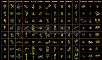 255 Autocad Colors blocks in AutoCAD free download