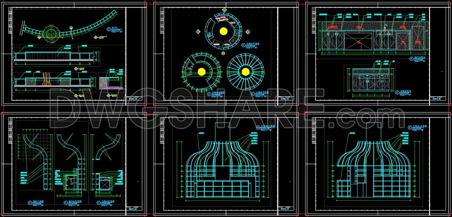 Detailed CAD drawings for the design and construction of coffee shops ...