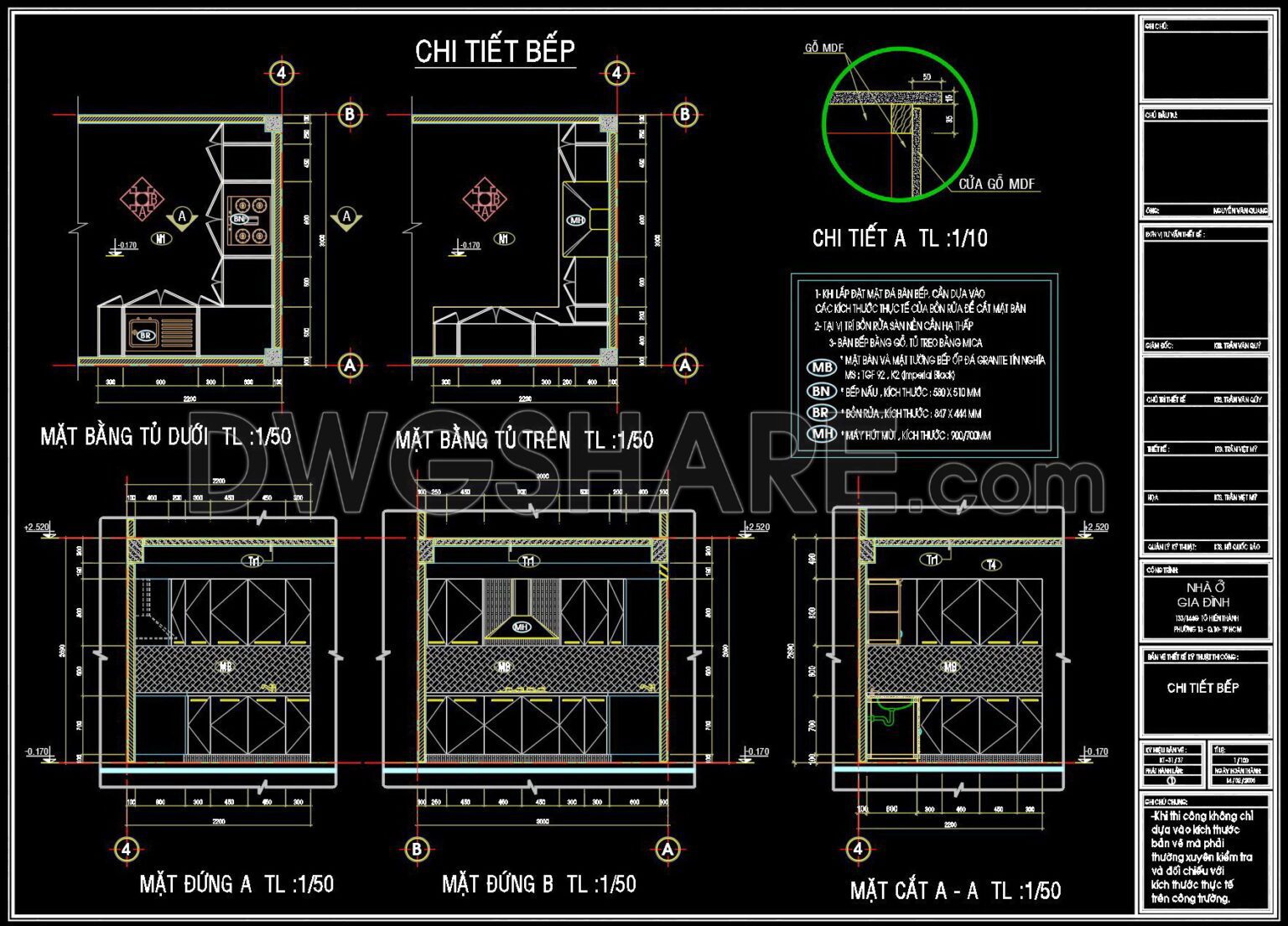 102. CAD technical drawings of kitchen cabinets for the house