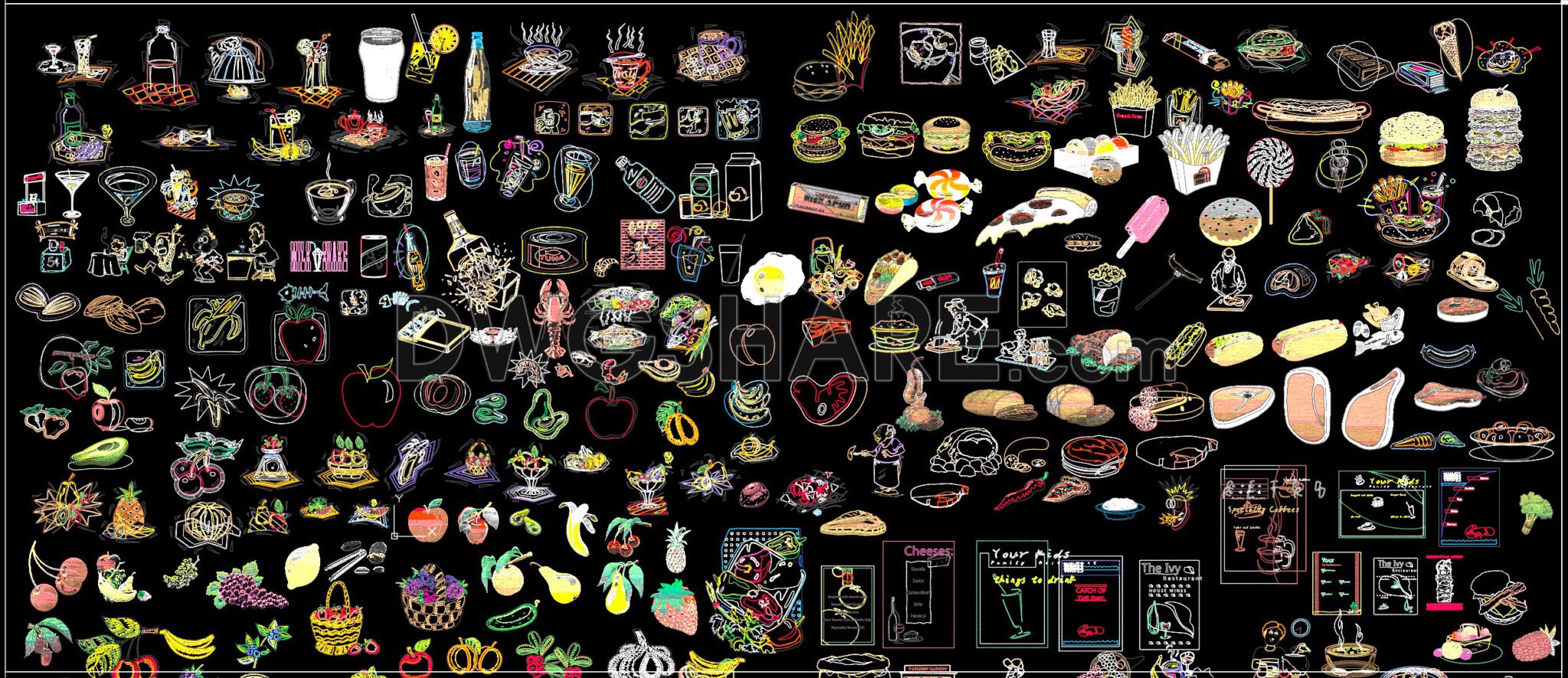 106. Download the gourmet vegetable and fruit CAD library