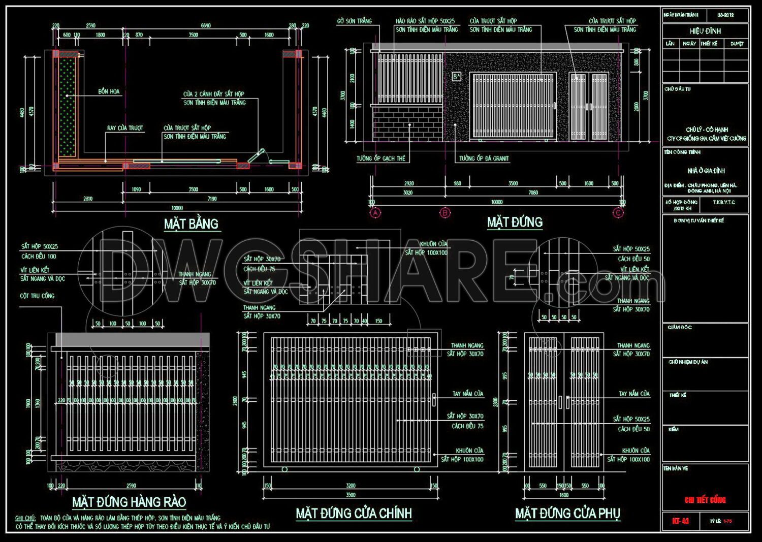 140. CAD drawings detailing gates and fences available for download