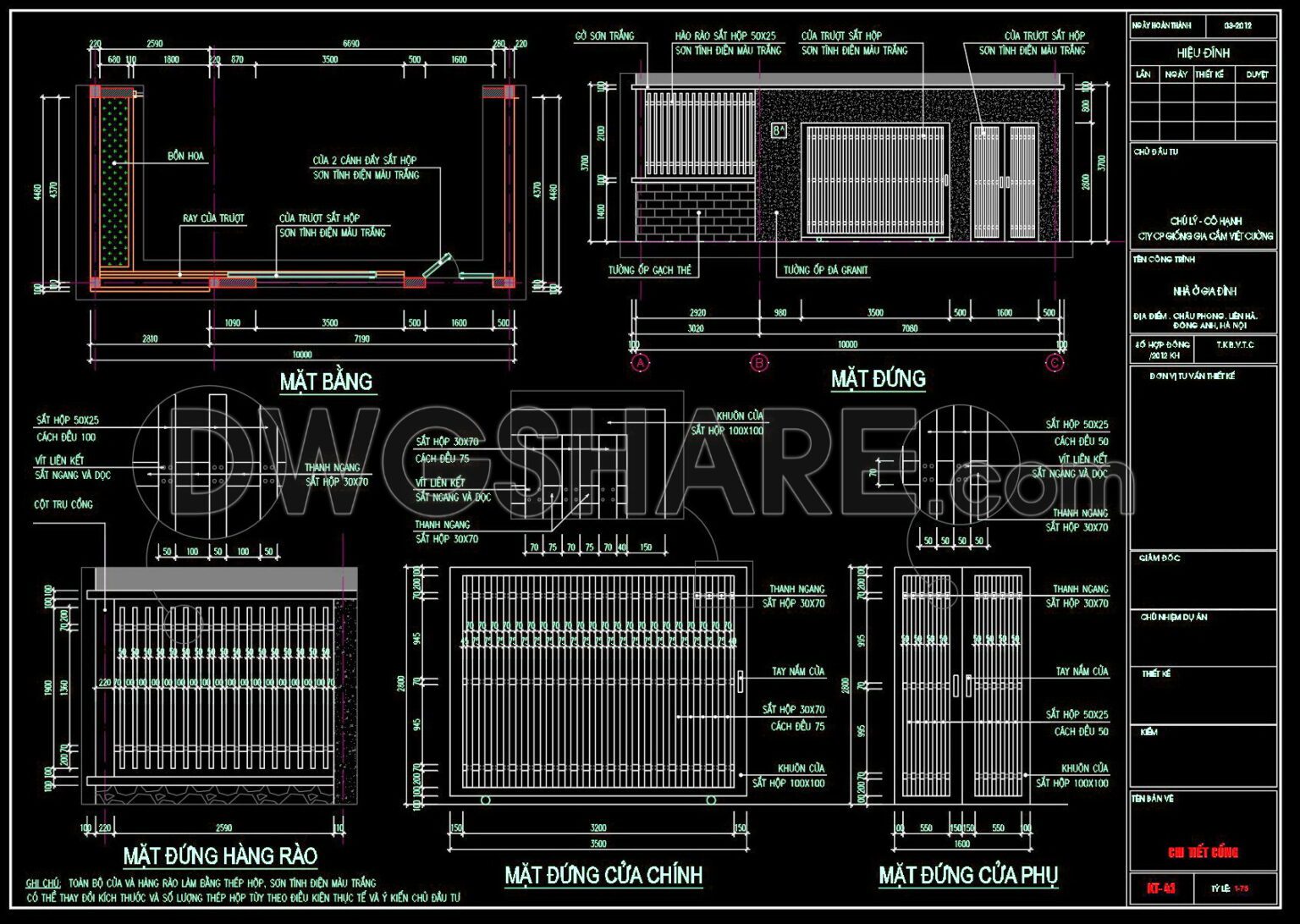 140. CAD drawings detailing gates and fences available for download