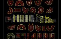 138.Detailed drawings of decorative patterns and moldings in CAD format