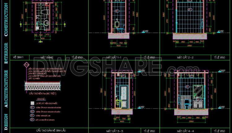 174. WC Layout Plan and elevations details CAD drawings download - Free ...