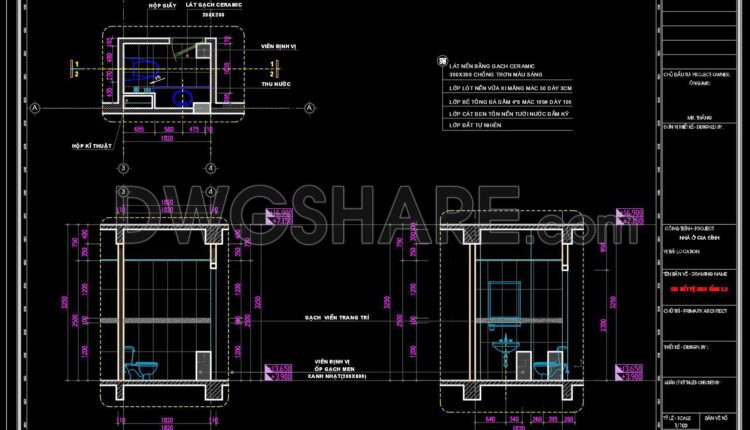 175. WC Layout Plan and elevations details CAD drawings download - Free ...