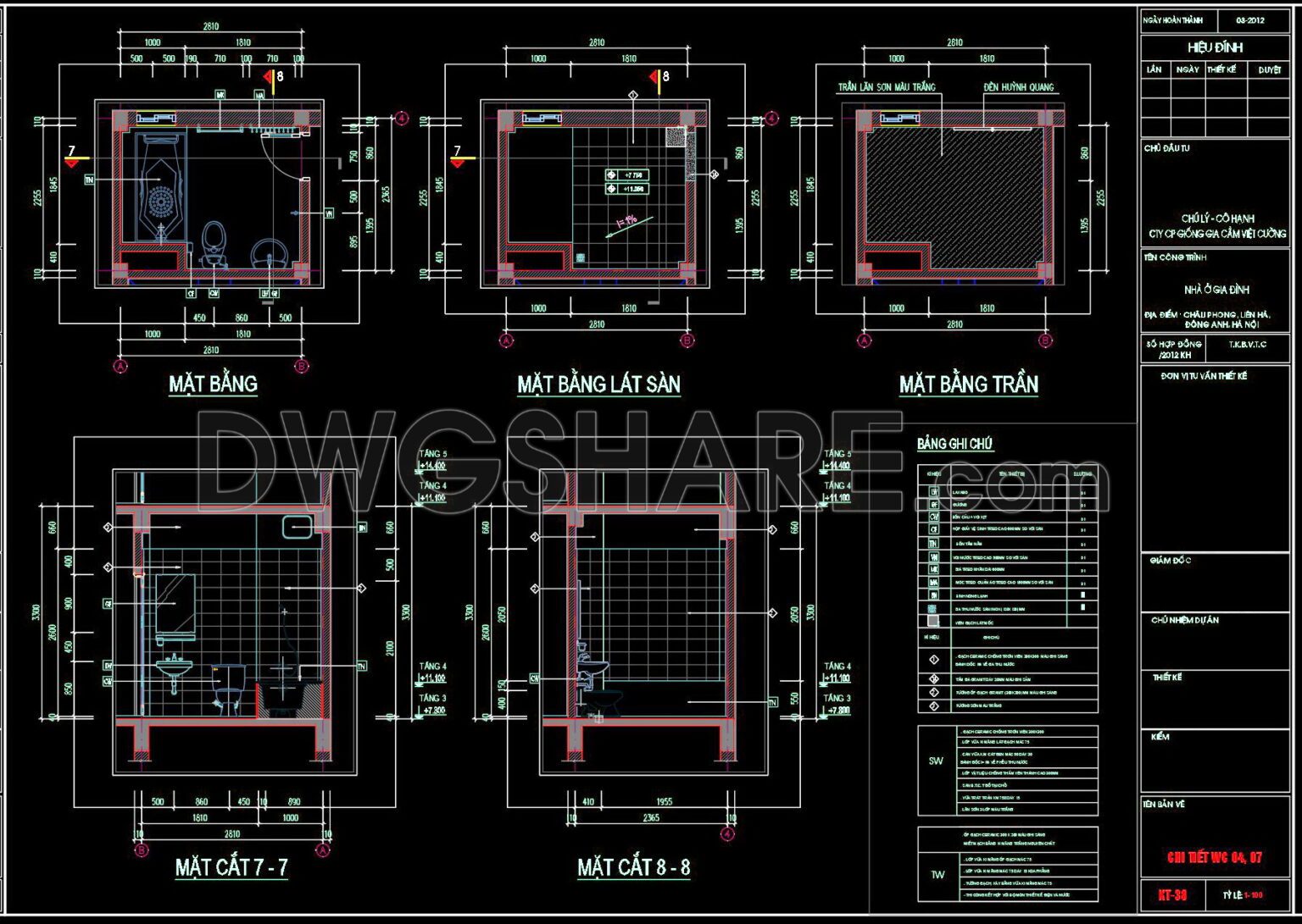 178. WC Layout Plan and elevations details CAD drawings download