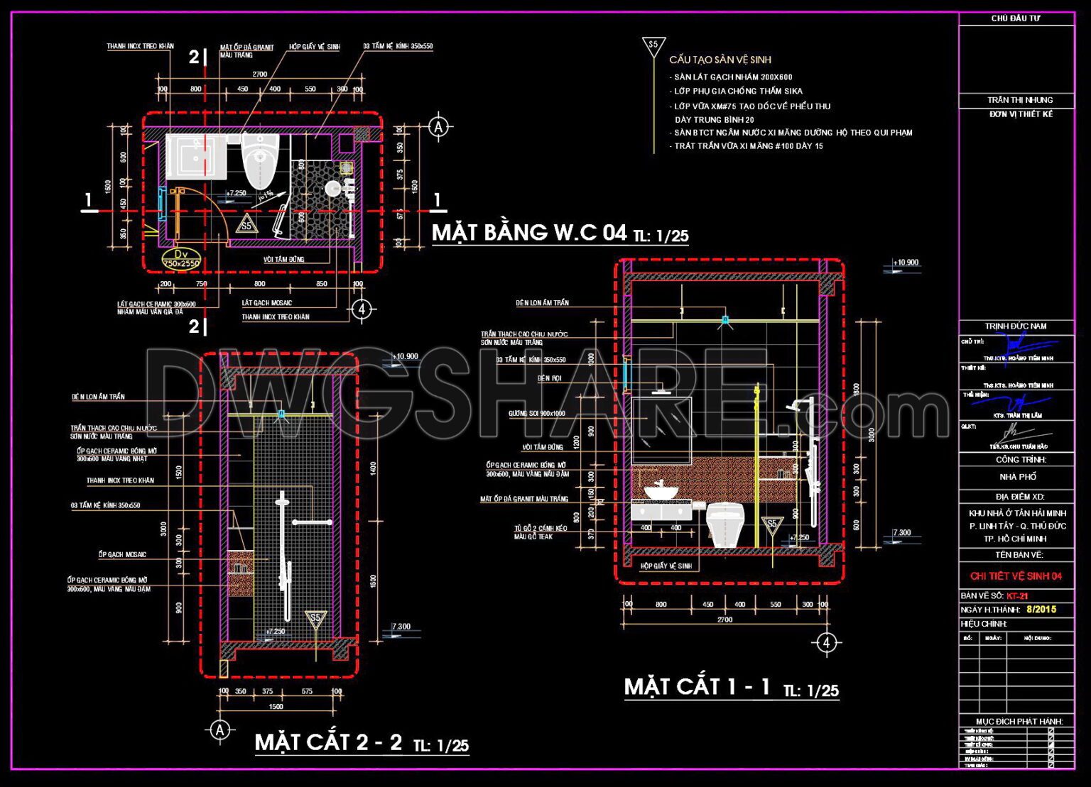 179. WC Layout Plan and elevations details CAD drawings download