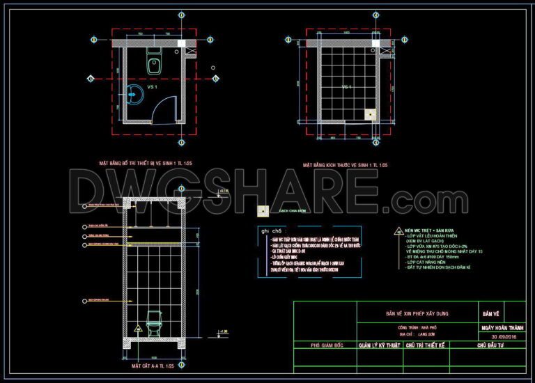 180. WC Layout Plan and elevations details CAD drawings download