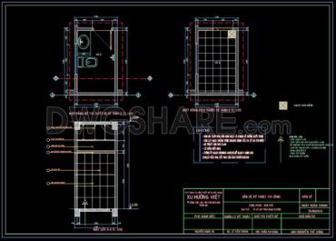 183. WC Layout Plan and elevations details CAD drawings download