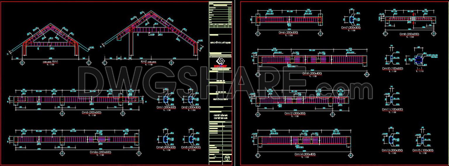 228. Structural Drawings Of 2-Story House A Complete Project 6m x 20m ...