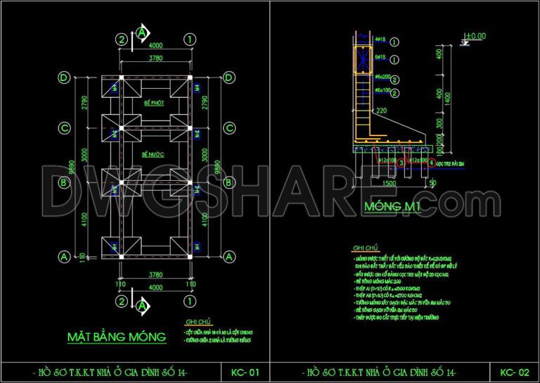 230. Structural Drawings Of 4-Story House A Complete Project 4m x 10.7m ...