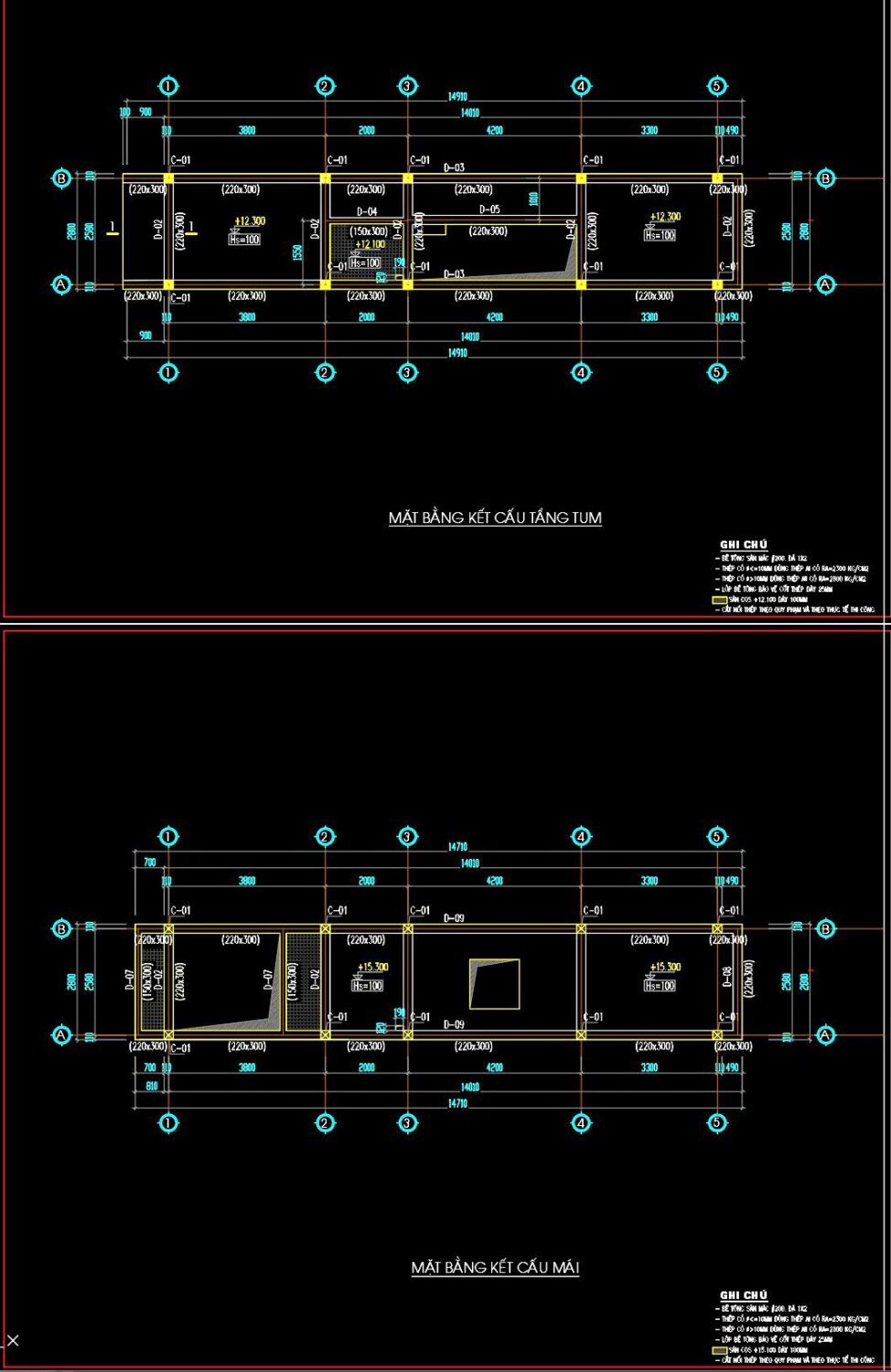 232. Structural Drawings Of 4-Story House A Complete Project 2.8m x 15m ...