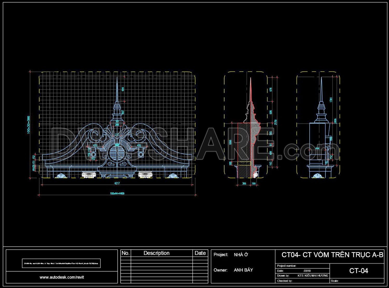 250. Detailed AutoCAD drawings of vertical facades in classical ...