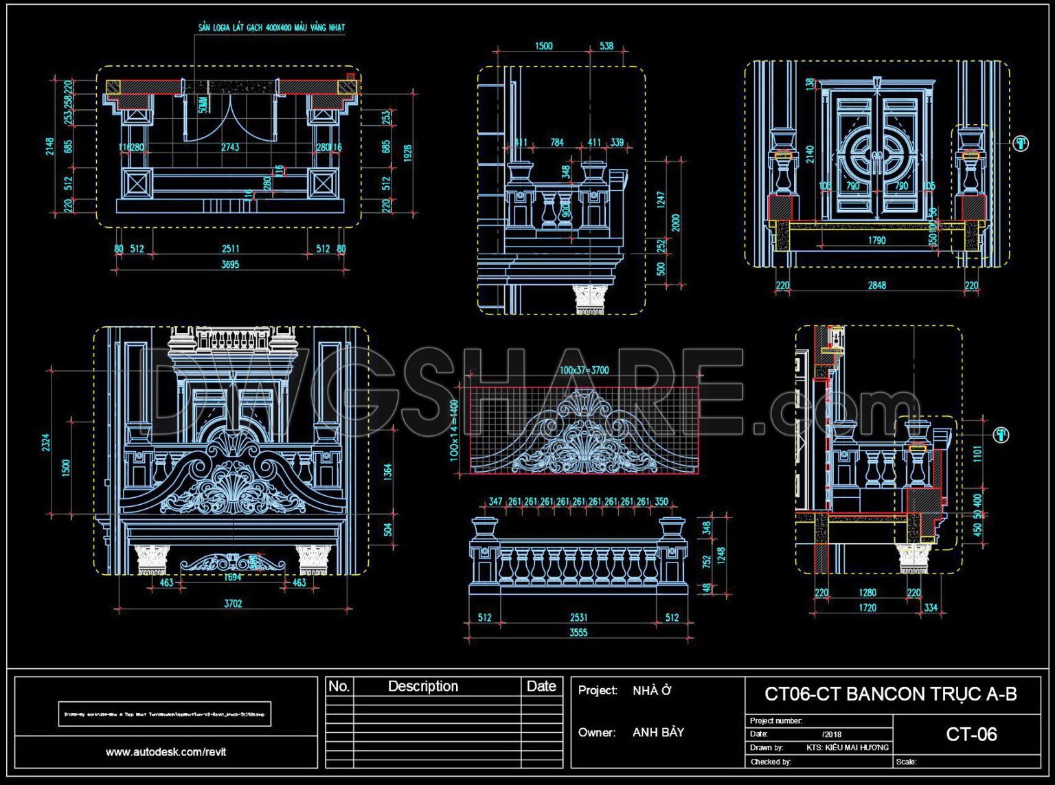 250. Detailed AutoCAD drawings of vertical facades in classical ...