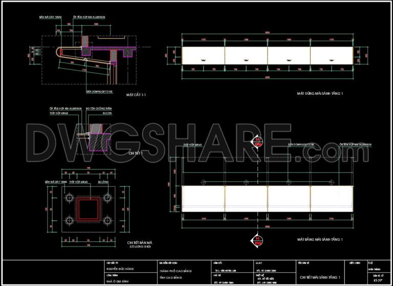 258. CAD drawing details of the skylight for natural lighting in the ...