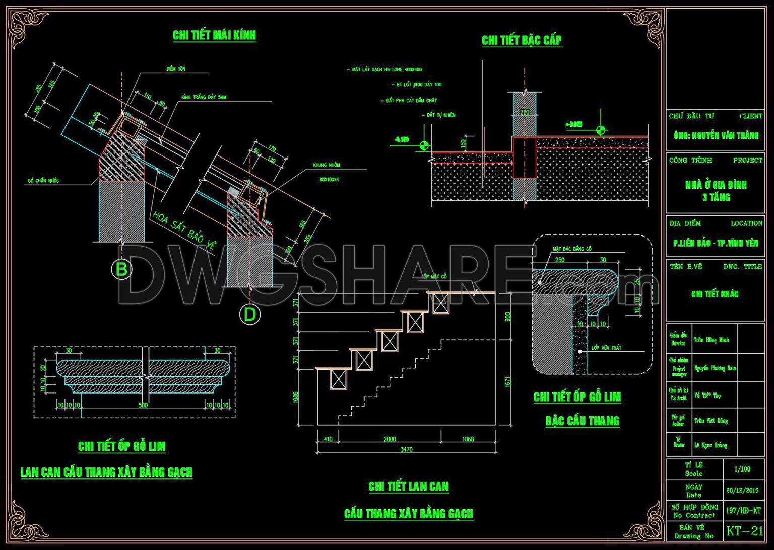 262. Detailed CAD drawings of skylight roofs and balcony railings for a ...