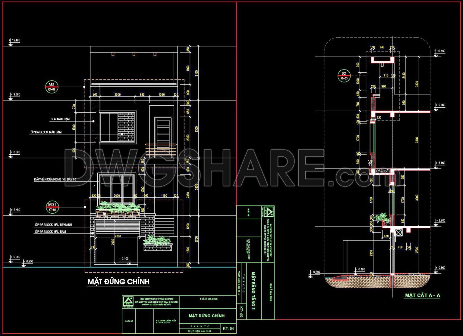 267. CAD detailed drawings of vertical facade wall sections for townhouses
