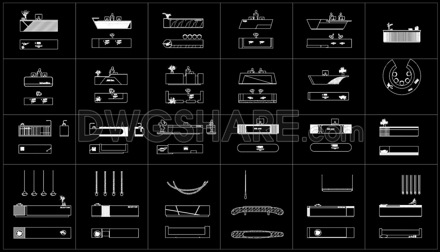 275. Download CAD blocks of reception desks, service counters, and ...