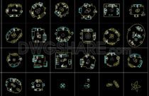 38.Autocad drawings of various types of bonsai trees