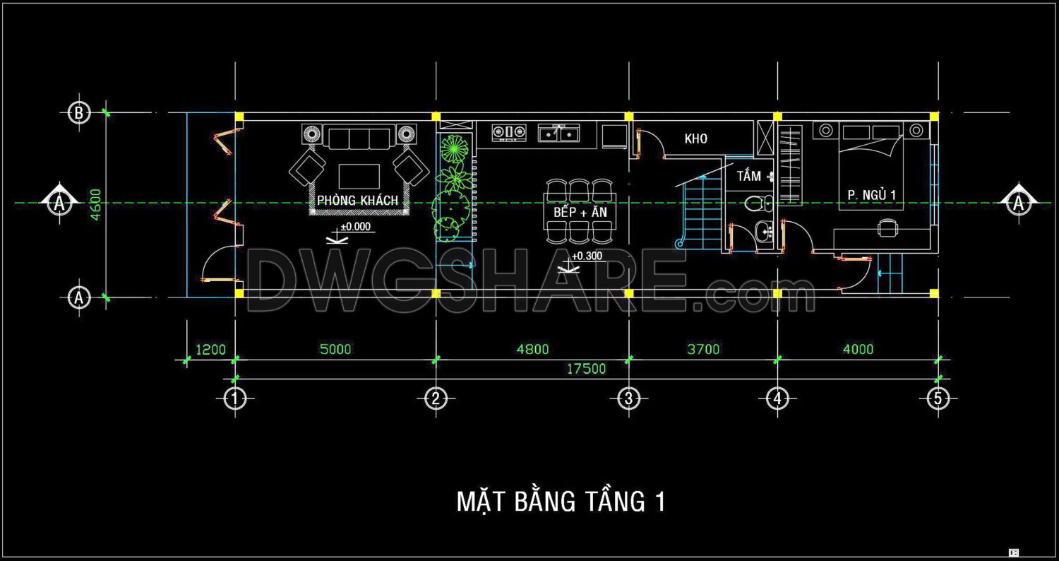 286. CAD design drawings for a 3-story townhouse with dimensions of 4 ...