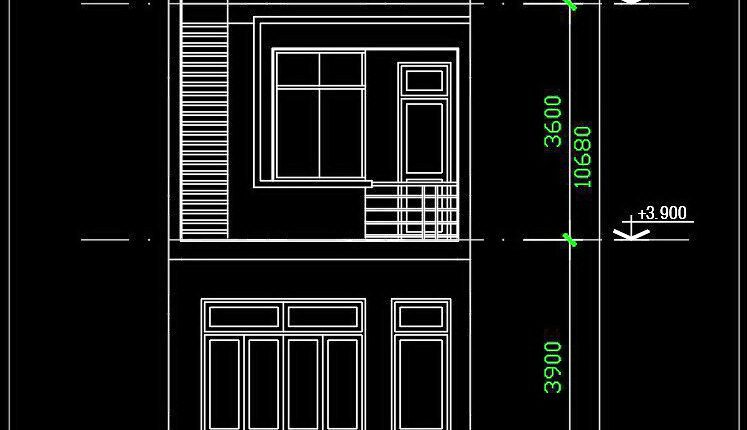 286. CAD design drawings for a 3-story townhouse with dimensions of 4 ...