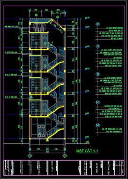 293. CAD design drawings for a 5-story townhouse with dimensions of 5 ...