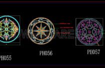 22.A set of trees and shrubs color top view AutoCAD blocks