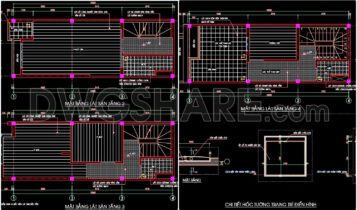 110. Detailed CAD Tile Layout Plans for 2-Story Home – Free DWG