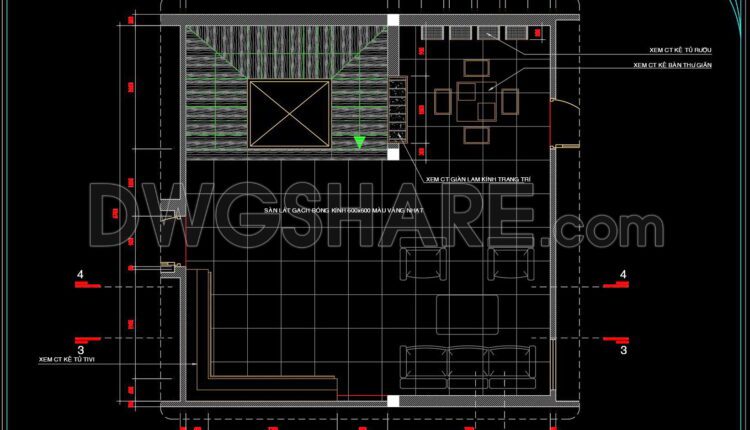 6. Download detailed CAD design drawings of the living room for a ...