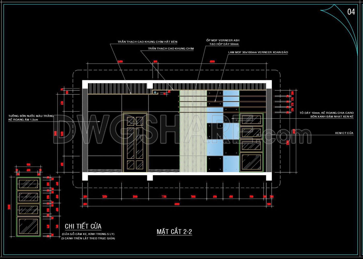 6. Download detailed CAD design drawings of the living room for a townhouse