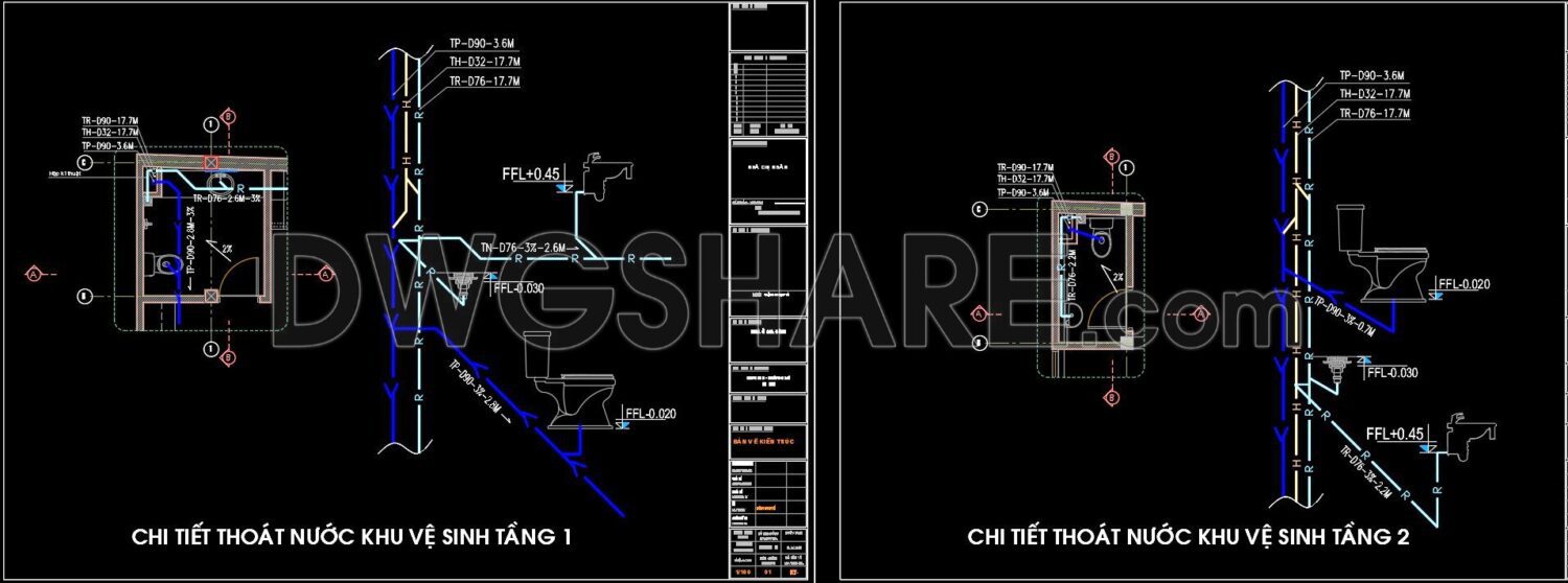 63. Download detailed CAD drawings of the drainage system for a 5-story ...