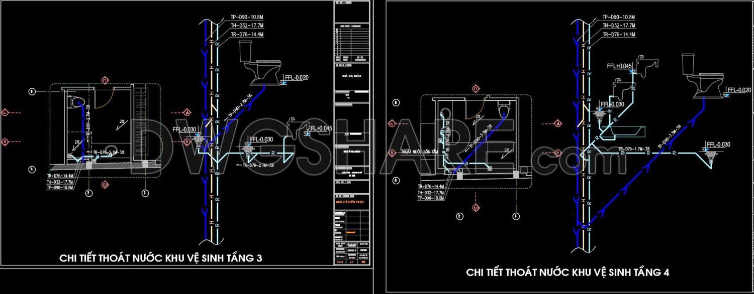 63. Download detailed CAD drawings of the drainage system for a 5-story ...