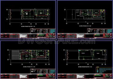 66. CAD drawings for detailed electrical designs for a 3-story townhouse