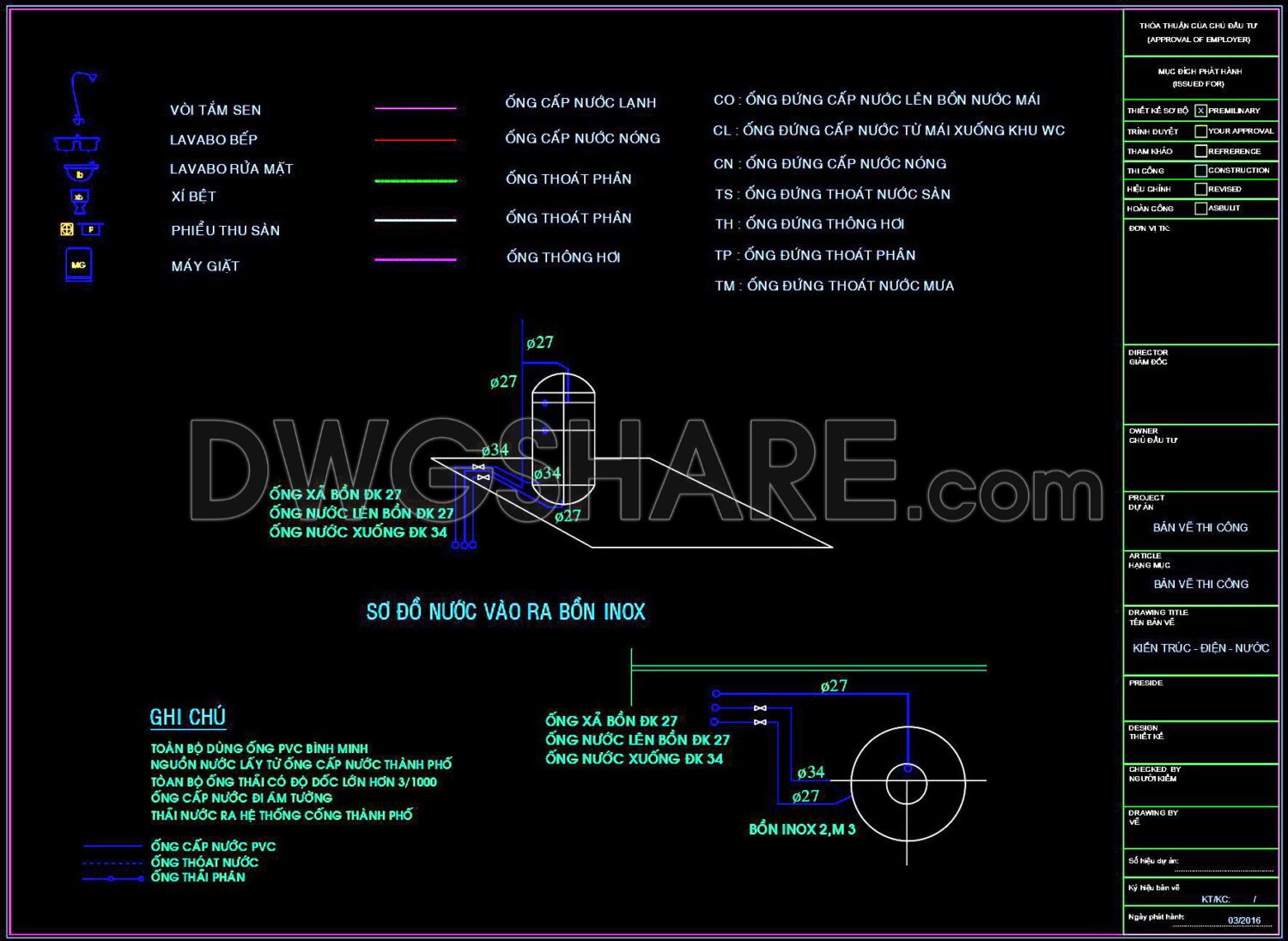 67. Detailed CAD design drawings for the water supply system in a 3 ...
