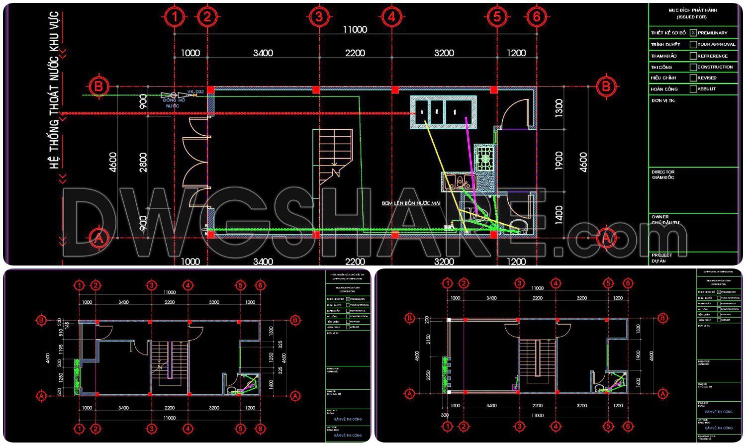 67. Detailed CAD design drawings for the water supply system in a 3 ...