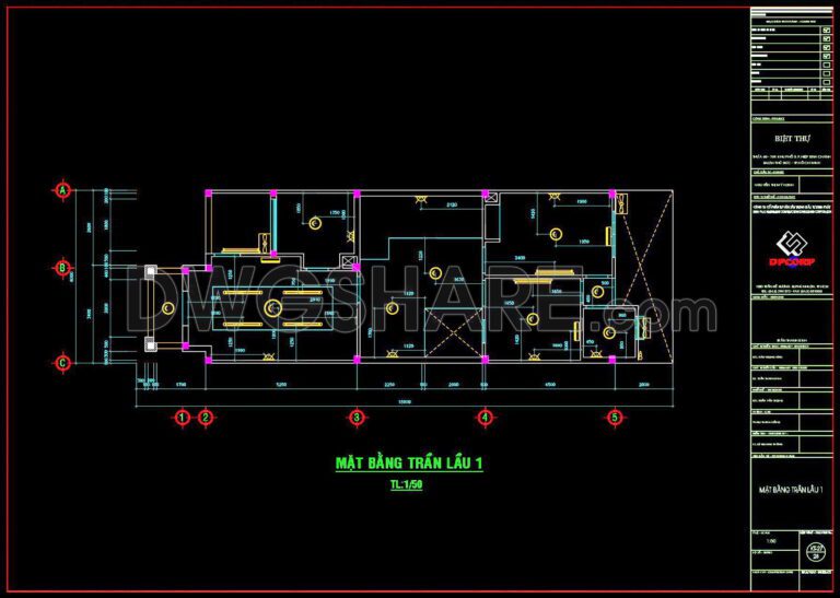 82. Detailed CAD drawings of the ceiling and floor for a 3-story ...